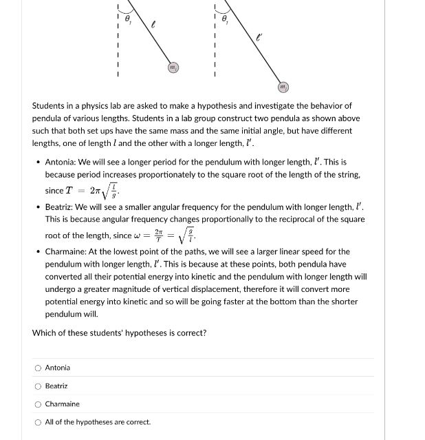 Solved Students in ﻿a physics lab are asked to ﻿make a | Chegg.com