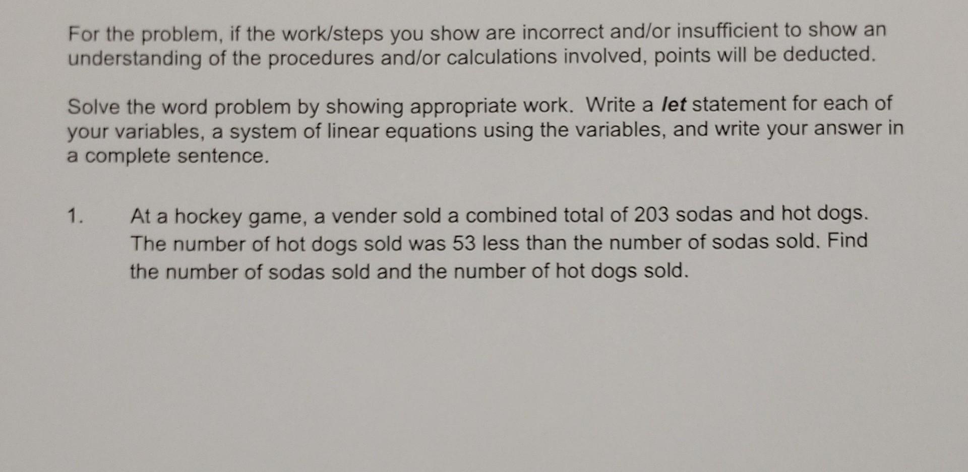 Solved For the problem, if the work/steps you show are | Chegg.com