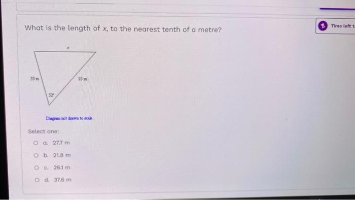 Solved What is the length of x, to the nearest tenth of a | Chegg.com