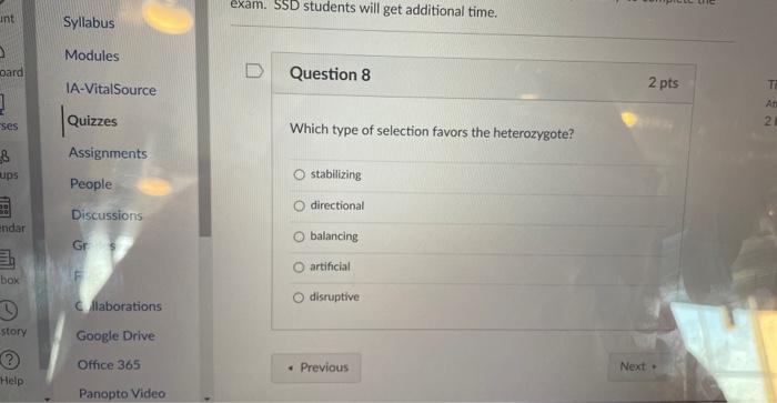 exam. SSD students will get additional time. (3) | Chegg.com