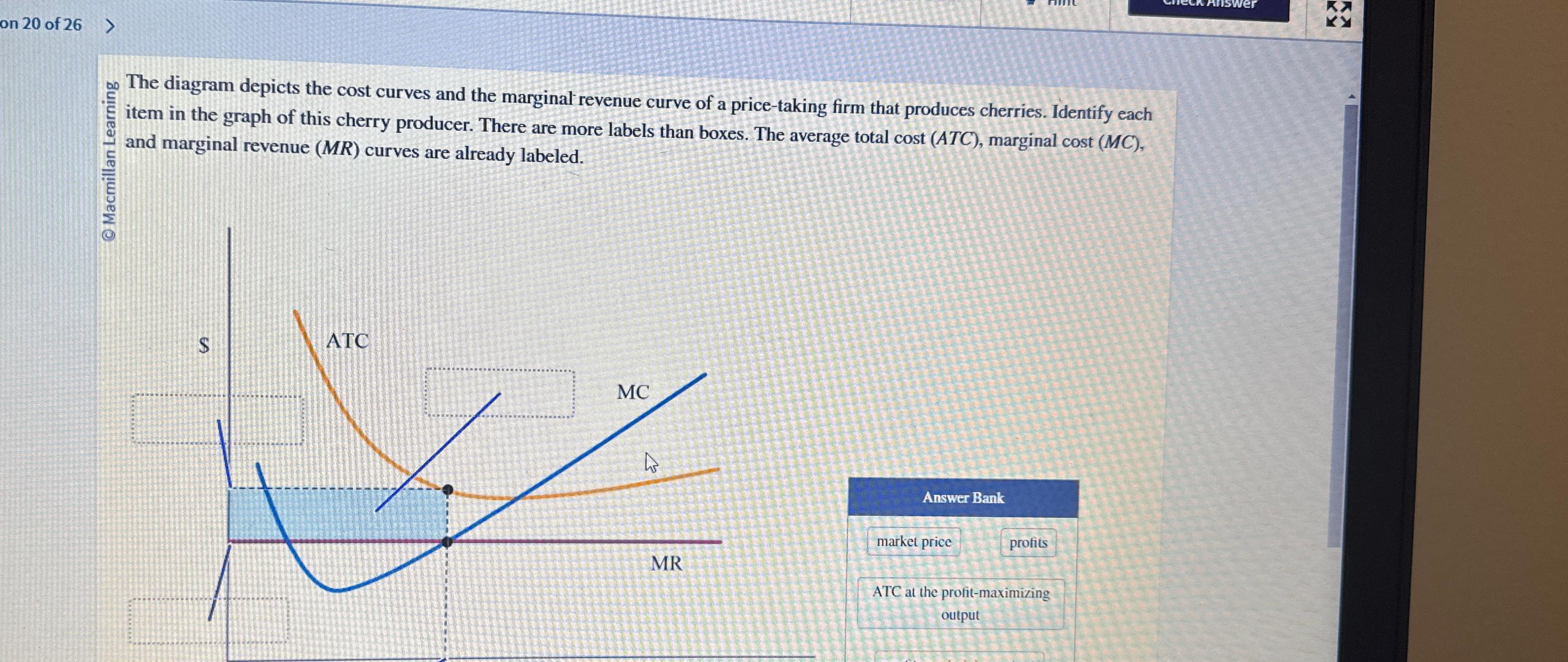 Solved The diagram depicts the cost curves and the marginal | Chegg.com