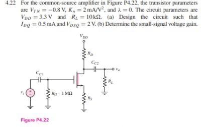 Solved 20 The transistor in the common-source amplifier in | Chegg.com