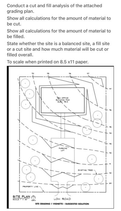 Solved Conduct a cut and fill analysis of the attached | Chegg.com