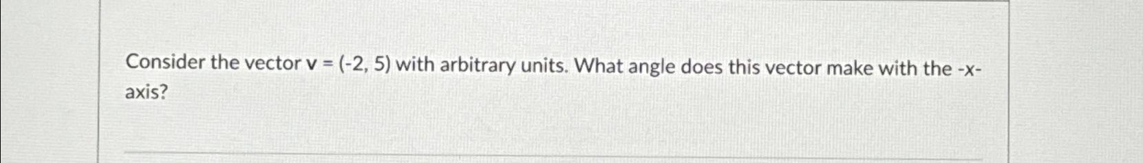 Solved Consider the vector v=(-2,5) ﻿with arbitrary units. | Chegg.com