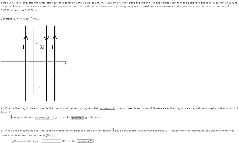 Solved 0.0550m, ﻿and c=0.0870m.Constant μ0=4π×10-7TmATesla | Chegg.com