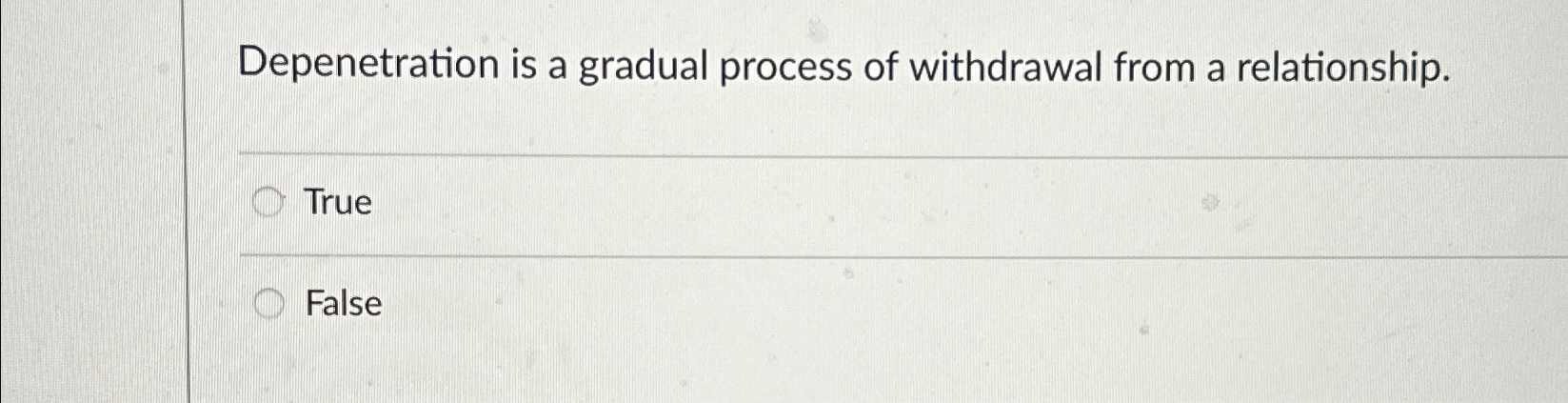 Solved Depenetration is a gradual process of withdrawal from | Chegg.com