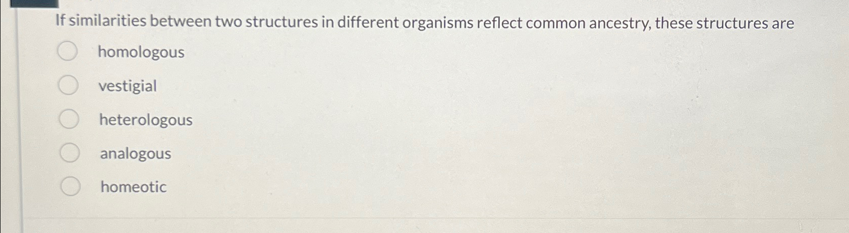 Solved If similarities between two structures in different | Chegg.com