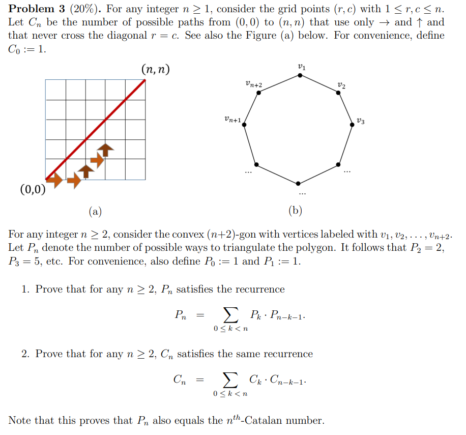 Solved Problem 3(20%). ﻿For any integer n≥1, ﻿consider the | Chegg.com