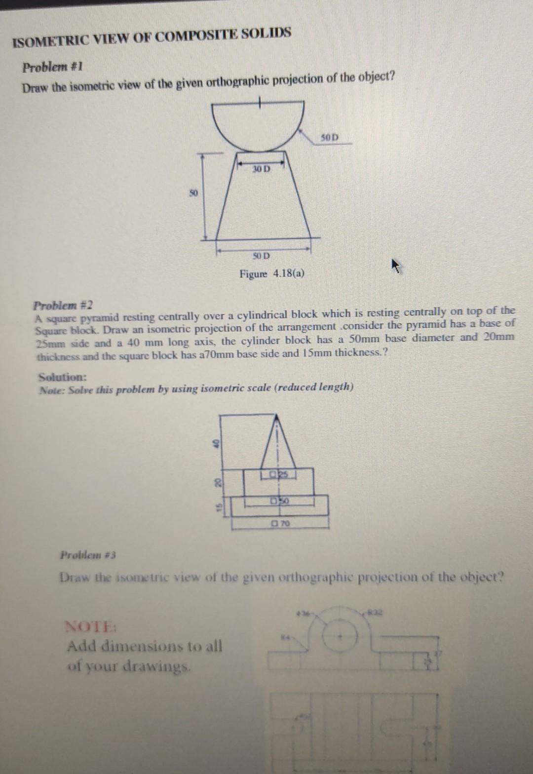 Solved ISOMETRIC VIEW OF COMPOSITE SOLIDS Problem #1 Draw | Chegg.com