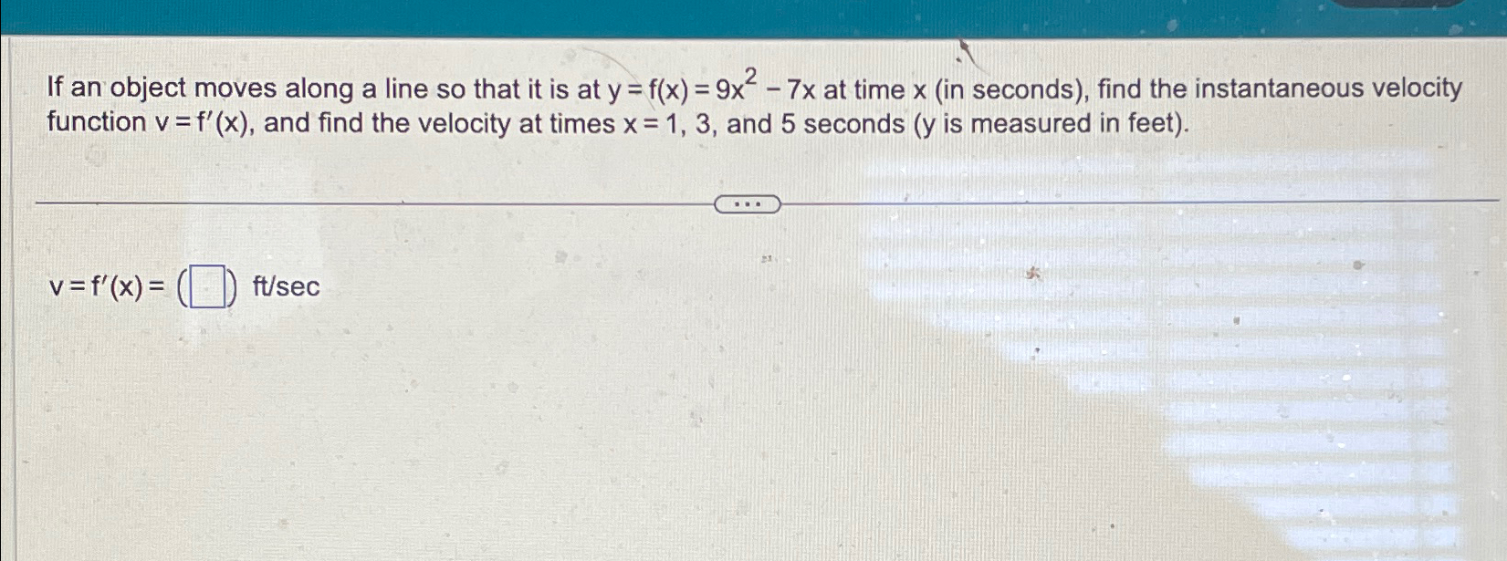 Solved If an object moves along a line so that it is at | Chegg.com
