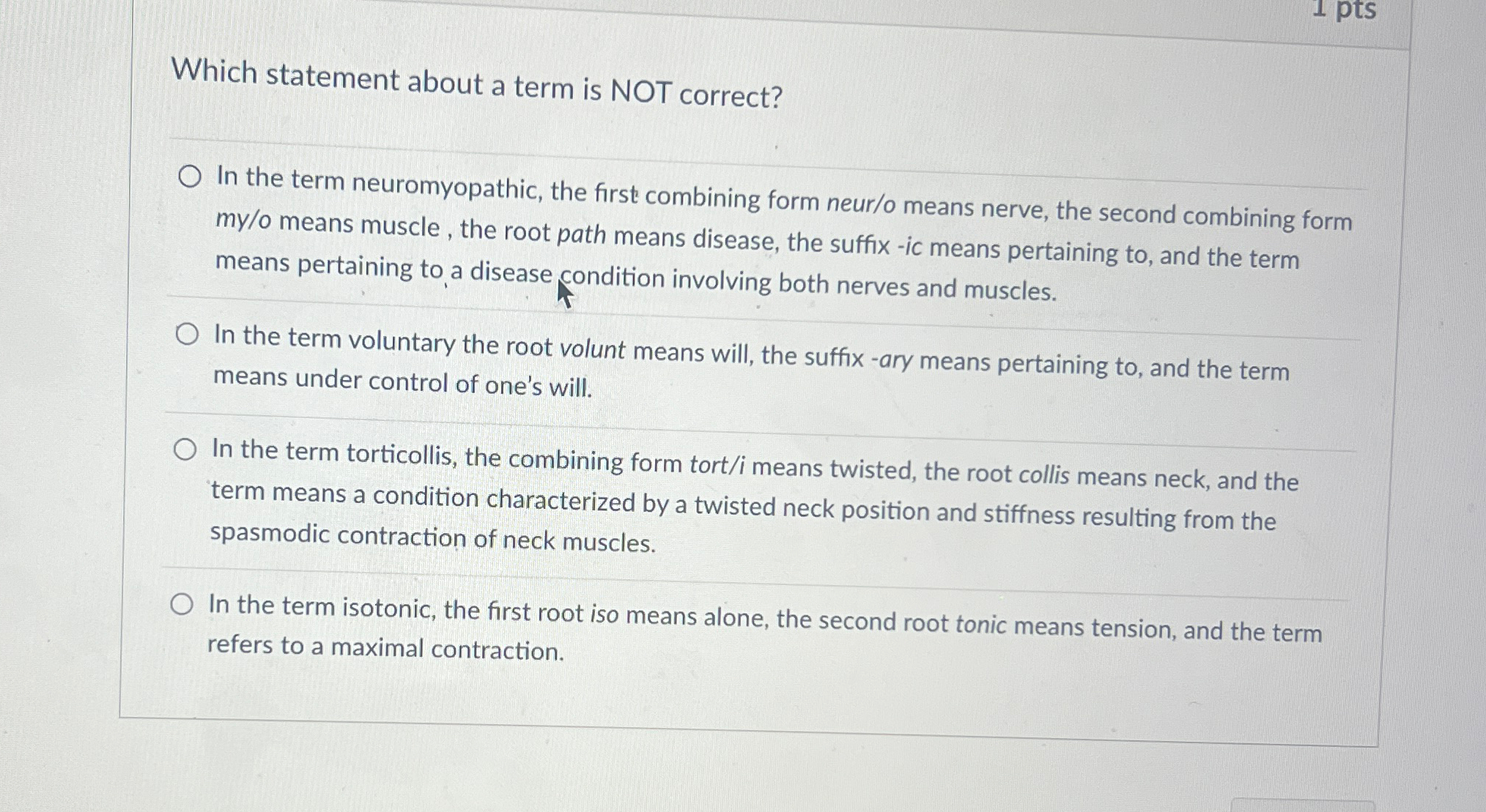 Solved Which statement about a term is NOT correct?In the | Chegg.com