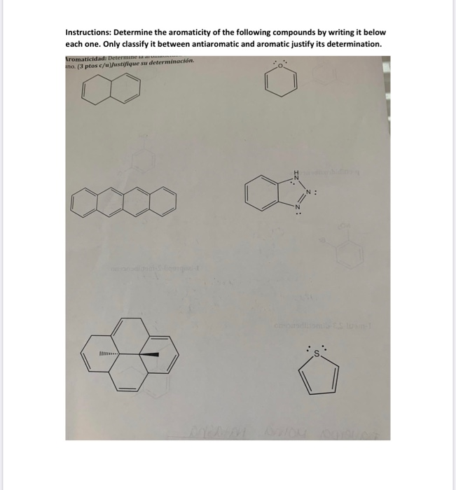 Solved Instructions: Determine the aromaticity of the | Chegg.com