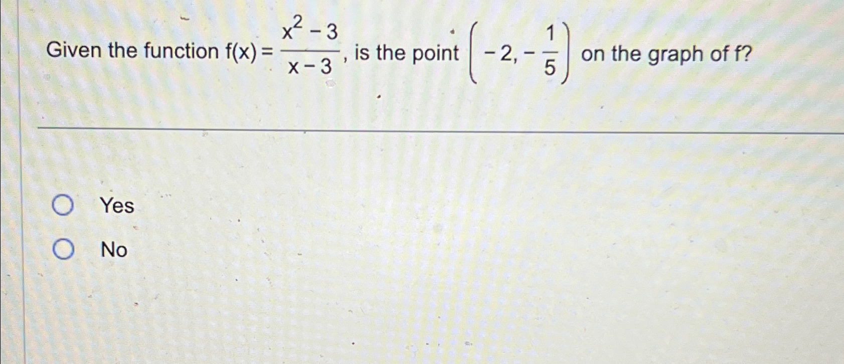 Solved Given the function f(x)=x2-3x-3, ﻿is the point | Chegg.com