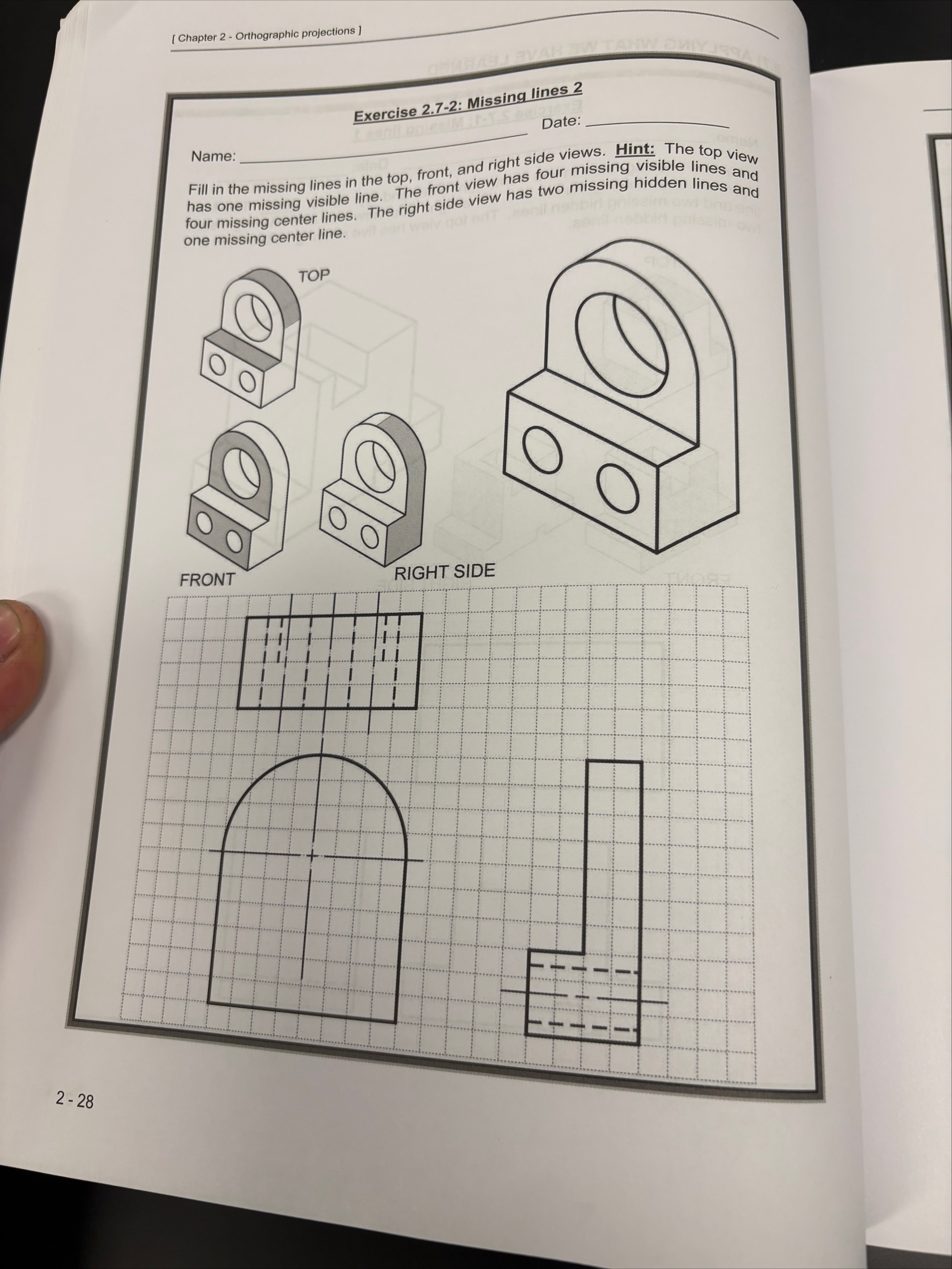 Solved [ ﻿Chapter 2 - ﻿Orthographic projections ]Exercise | Chegg.com
