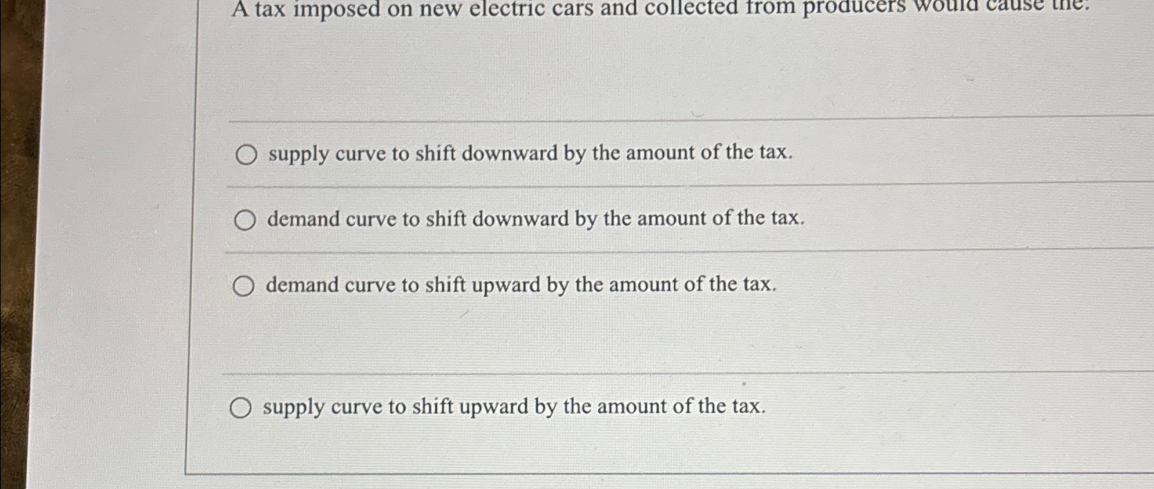 Solved supply curve to shift downward by the amount of the | Chegg.com