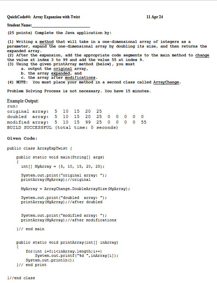 Solved Student Nami(25 ﻿points) ﻿Complete the Java | Chegg.com