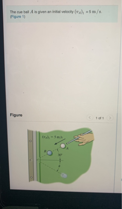 Solved The cue ball A is given an initial velocity (w.)- 5 | Chegg.com