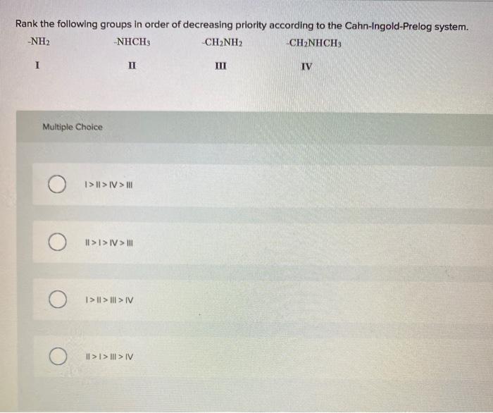 Solved Rank the following groups in order of decreasing | Chegg.com