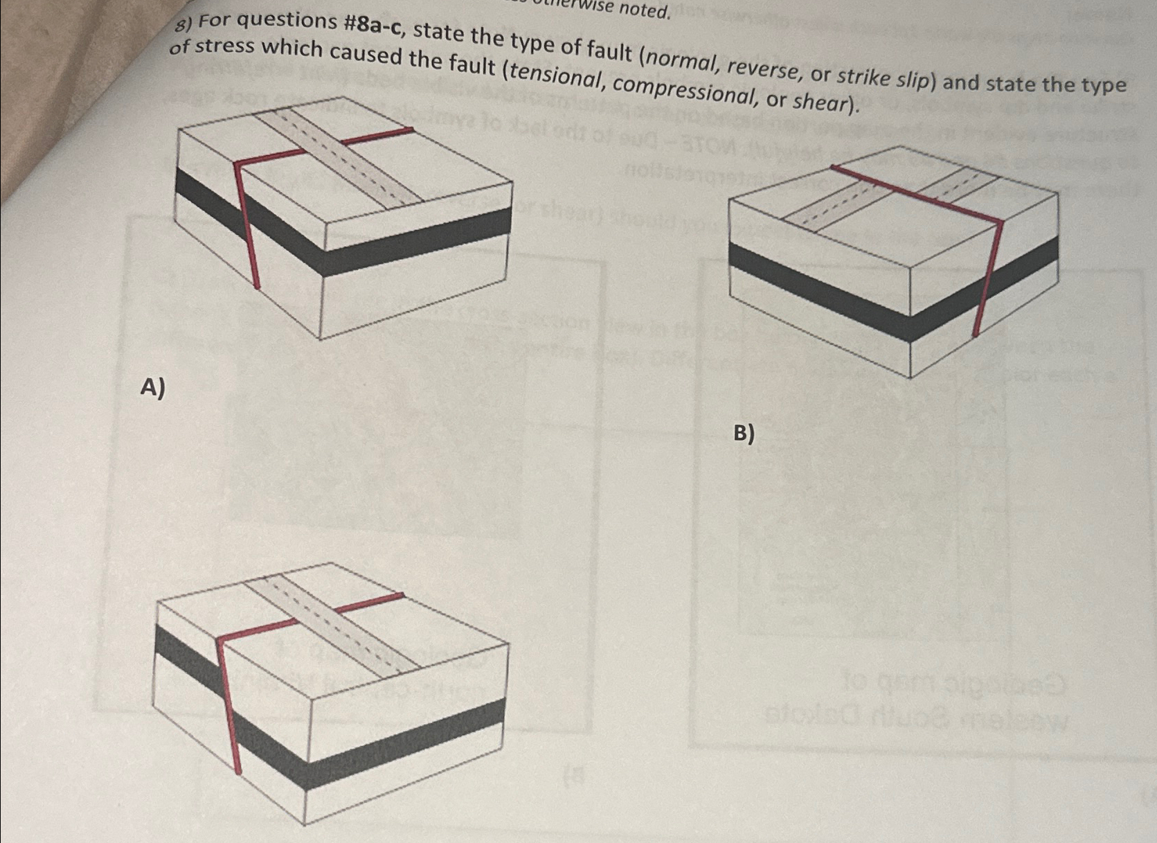 Solved For questions #8a-c, ﻿state the type of fault | Chegg.com