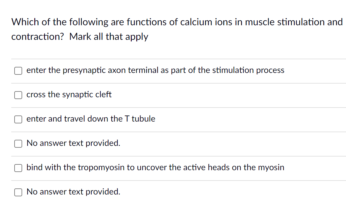 Solved Which of the following are functions of calcium ions | Chegg.com