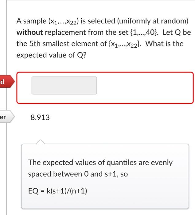 Solved A sample (4,38,55,82,76) is selected (uniformly at | Chegg.com