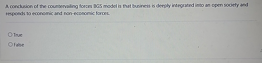 Solved A conclusion of the countervailing forces BGS model | Chegg.com