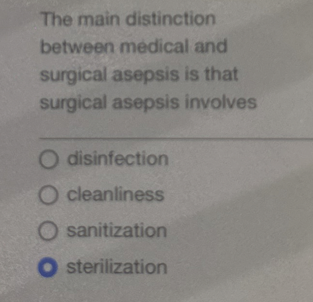 Solved The main distinction between medical and surgical | Chegg.com