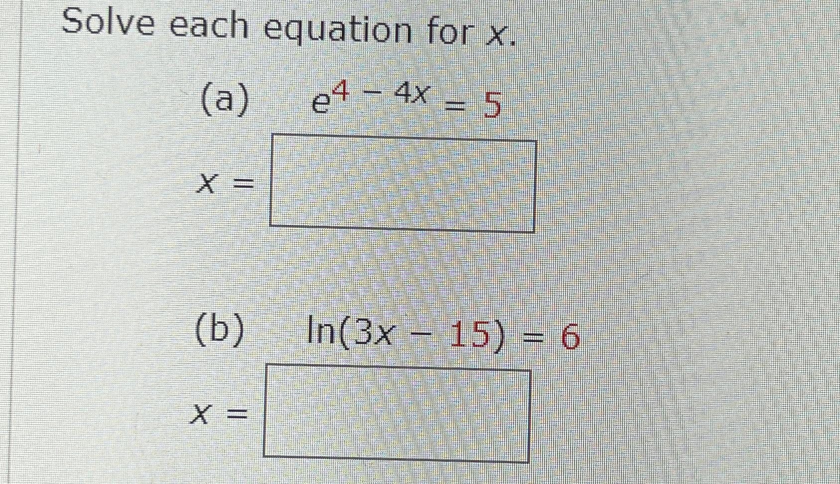 Solved Solve each equation for | Chegg.com
