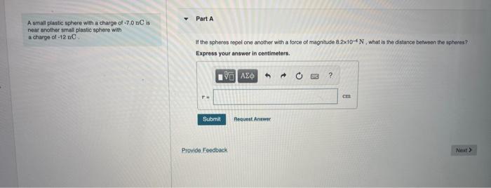 Solved A small plastic sphere with a charge of −7.0nC is | Chegg.com