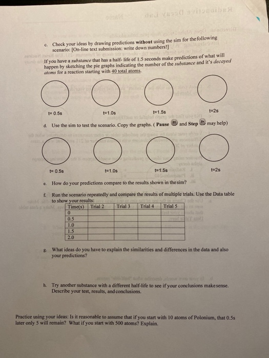Radioactive Decay Lab Name Directions: Open Alpha | Chegg.com