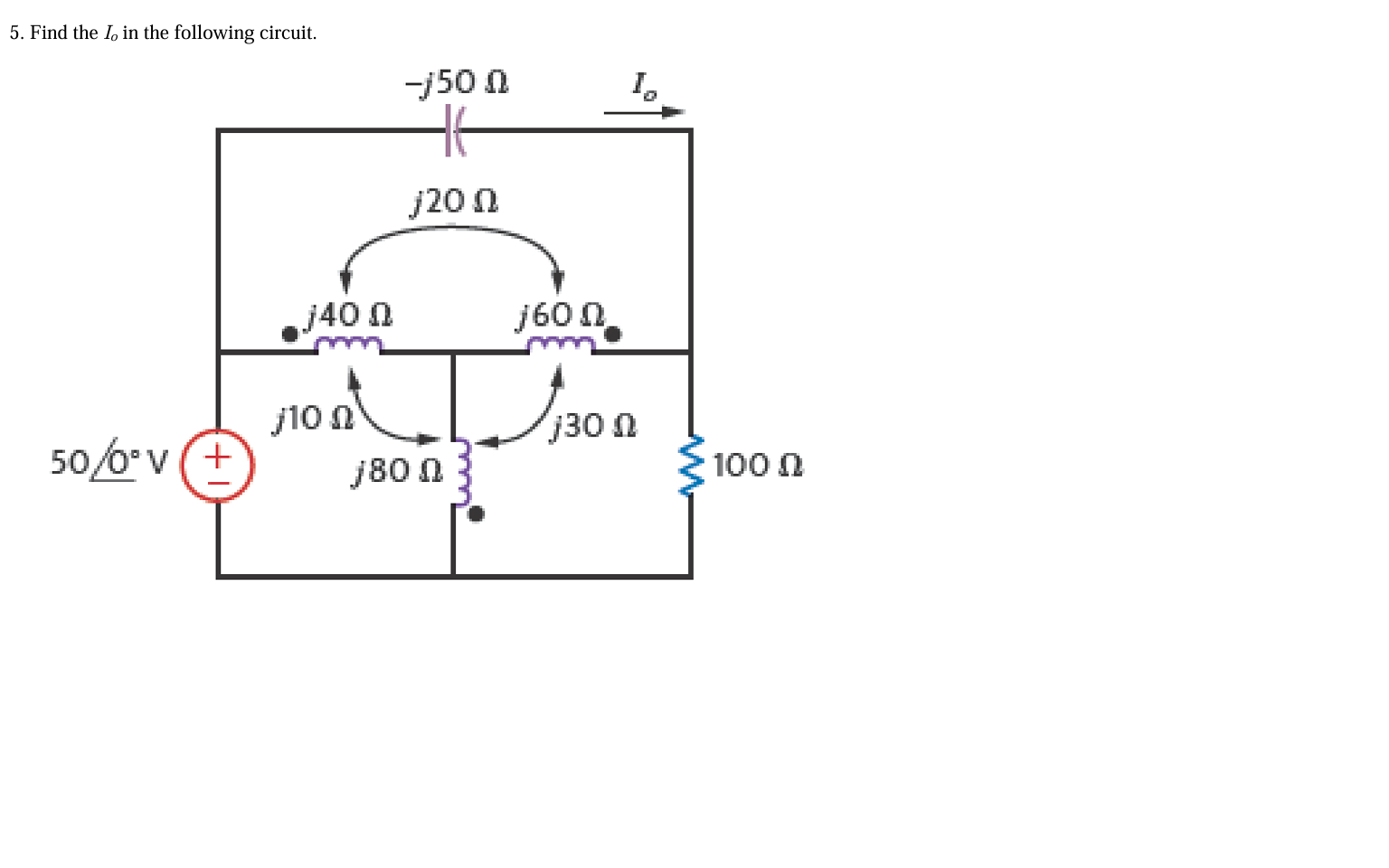 Solved Find the Io ﻿in the following circuit. | Chegg.com