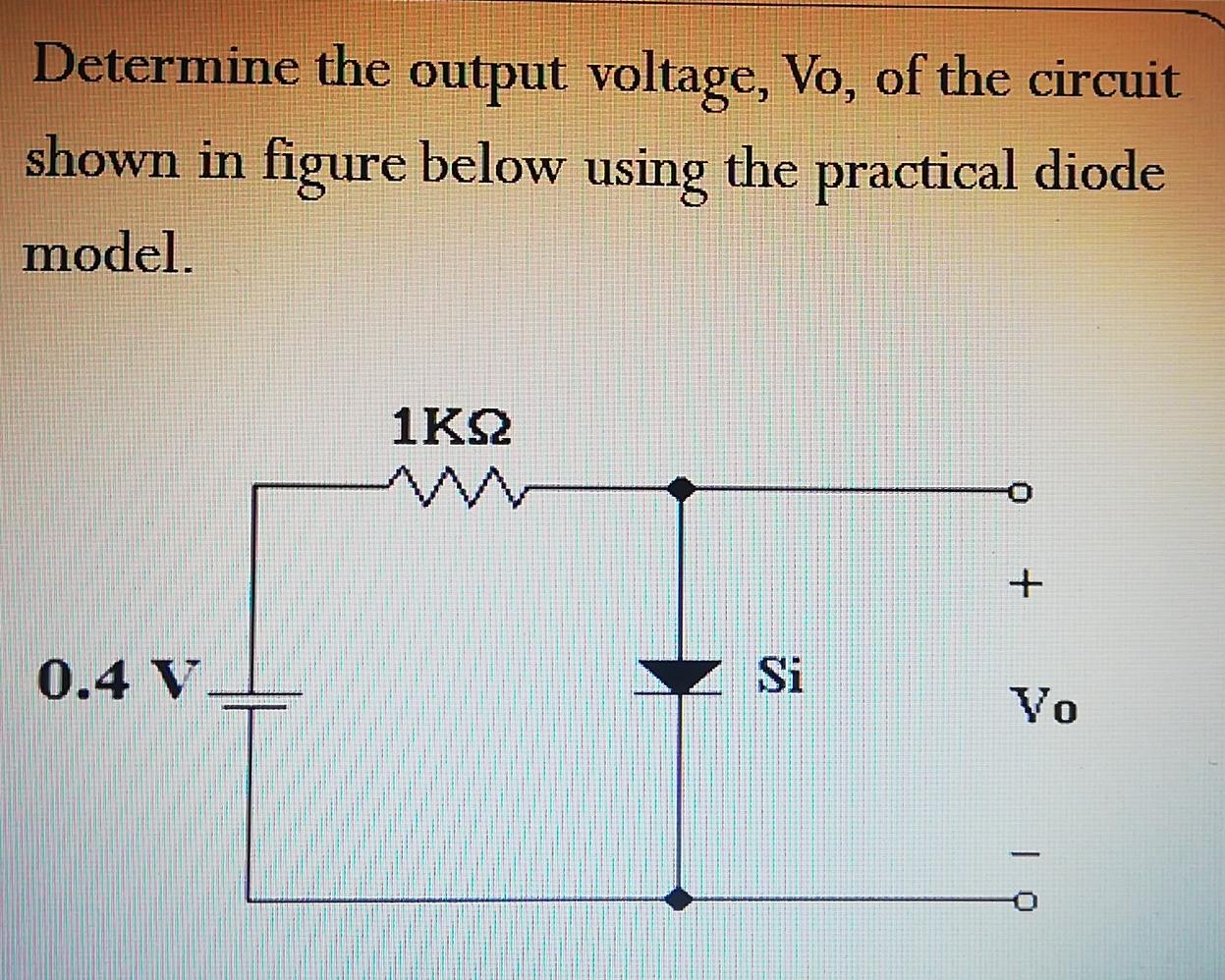 Solved Determine the output voltage, Vo, of the circuit | Chegg.com