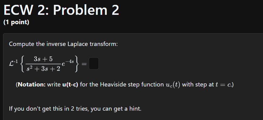 Solved What should go in the blanks? ECW 2: Problem 2(1 | Chegg.com