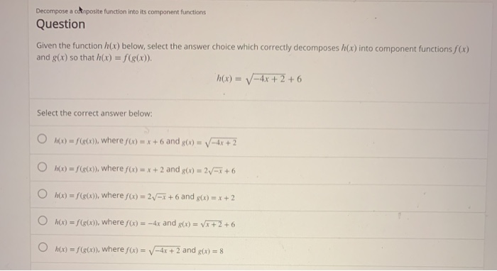 Solved Evaluate composite functions given explicit functions | Chegg.com