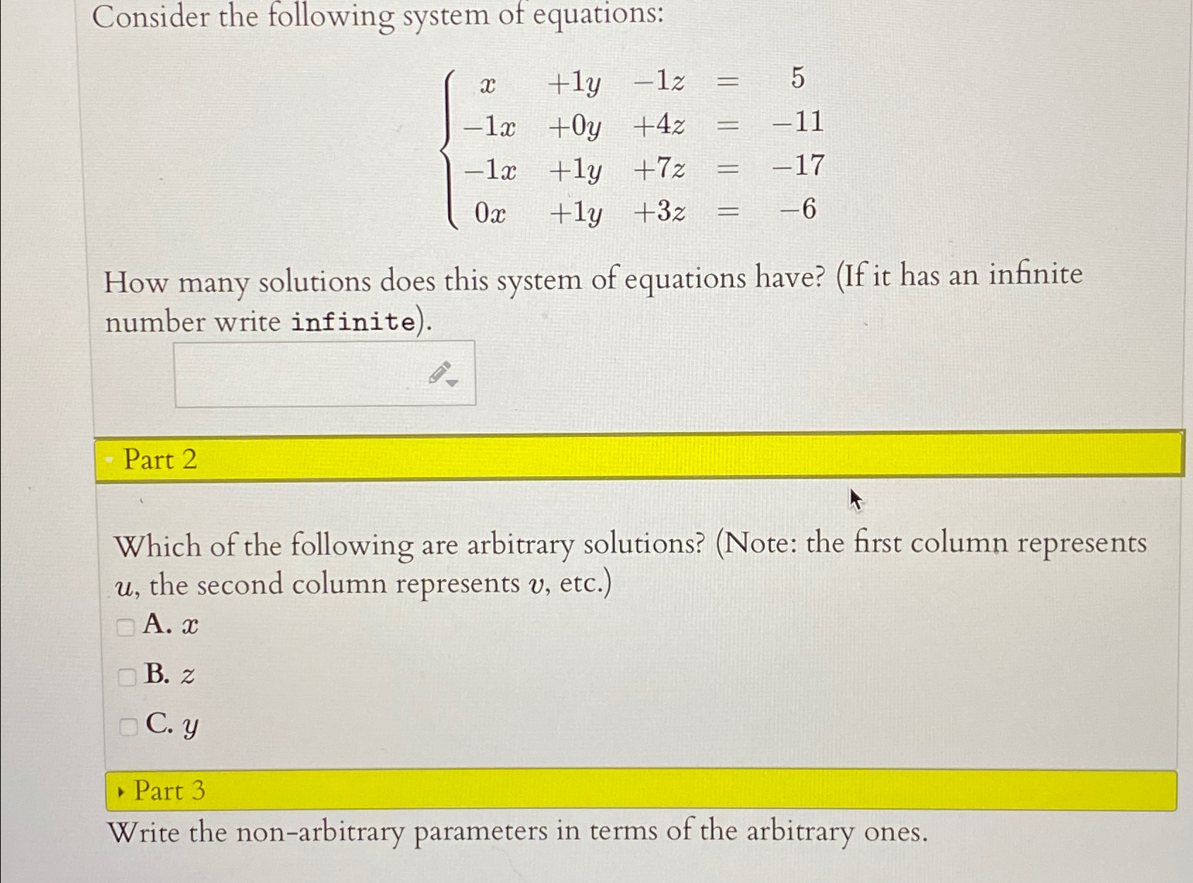 Solved Consider the following system of | Chegg.com