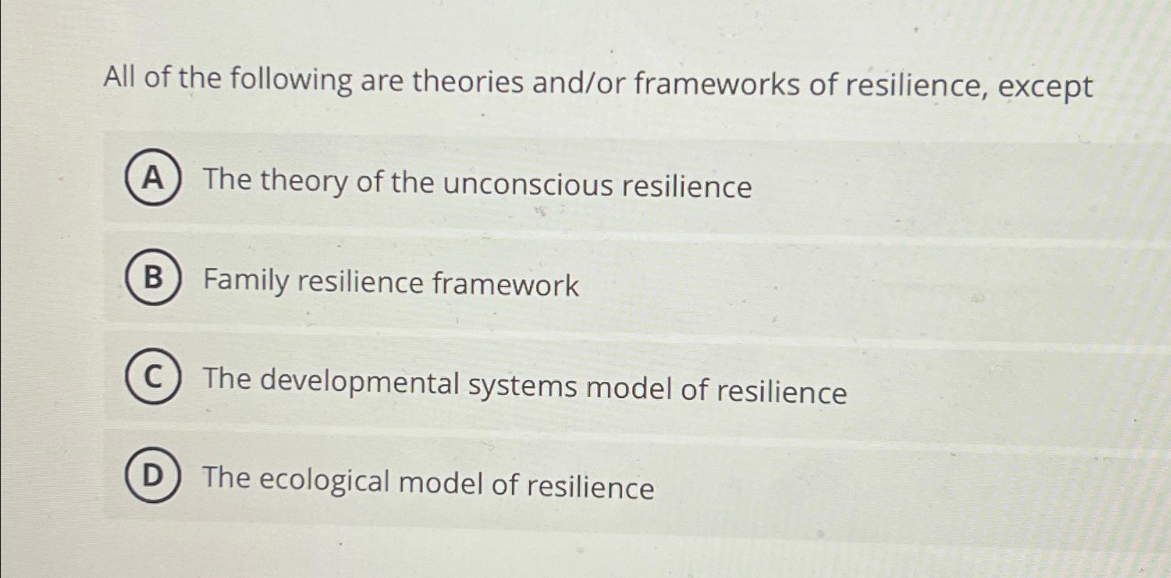 Solved All of the following are theories and/or frameworks | Chegg.com
