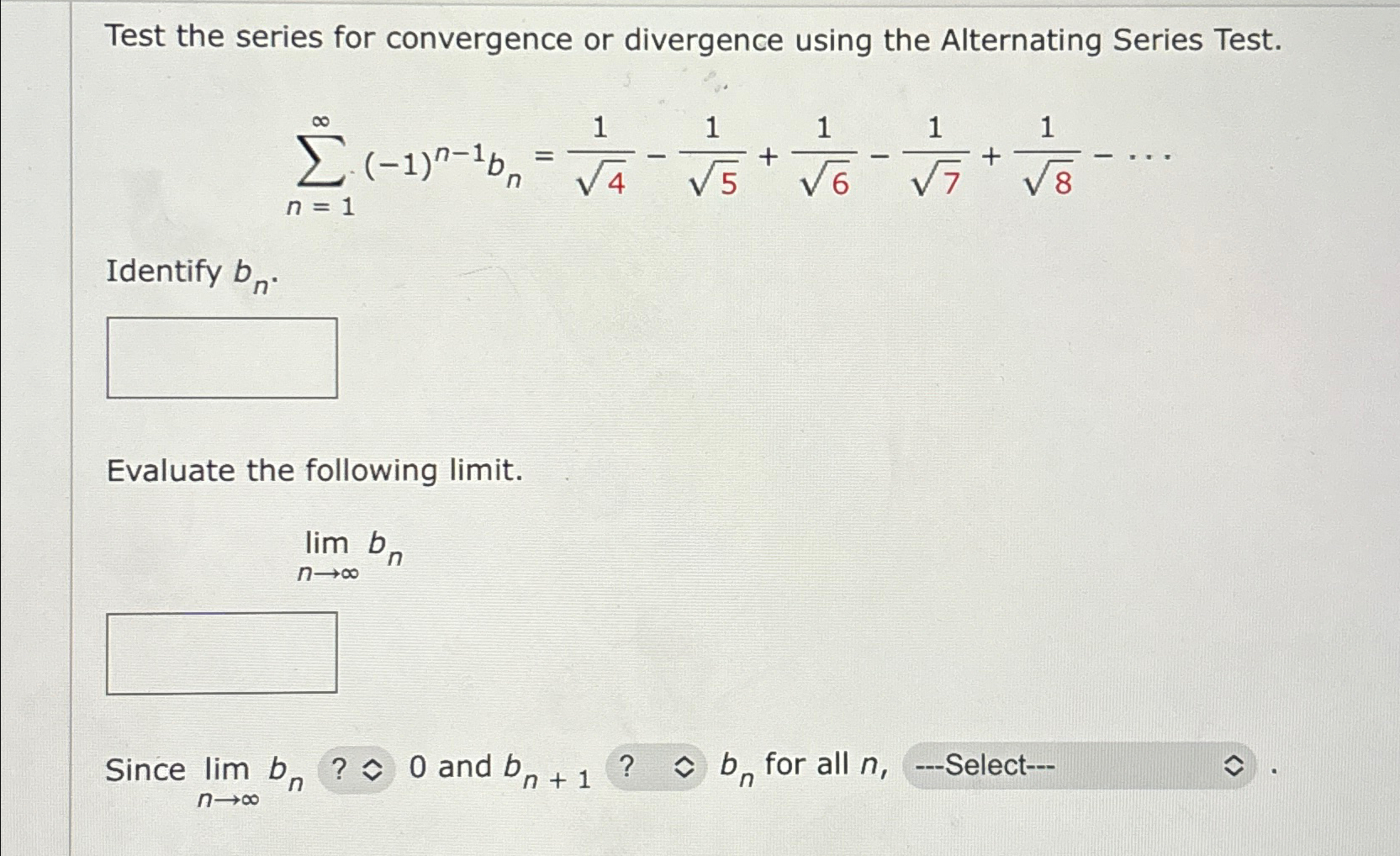 Solved Test the series for convergence or divergence using | Chegg.com