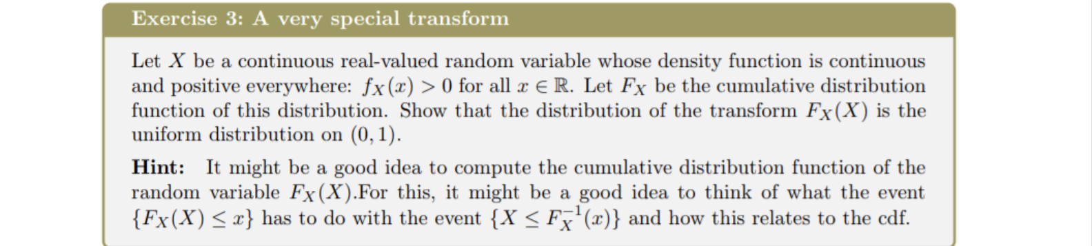Solved Let X Be A Continuous Real Valued Random Variable
