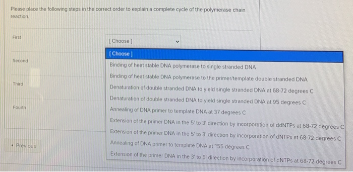 Solved Please place the following steps in the correct order | Chegg.com
