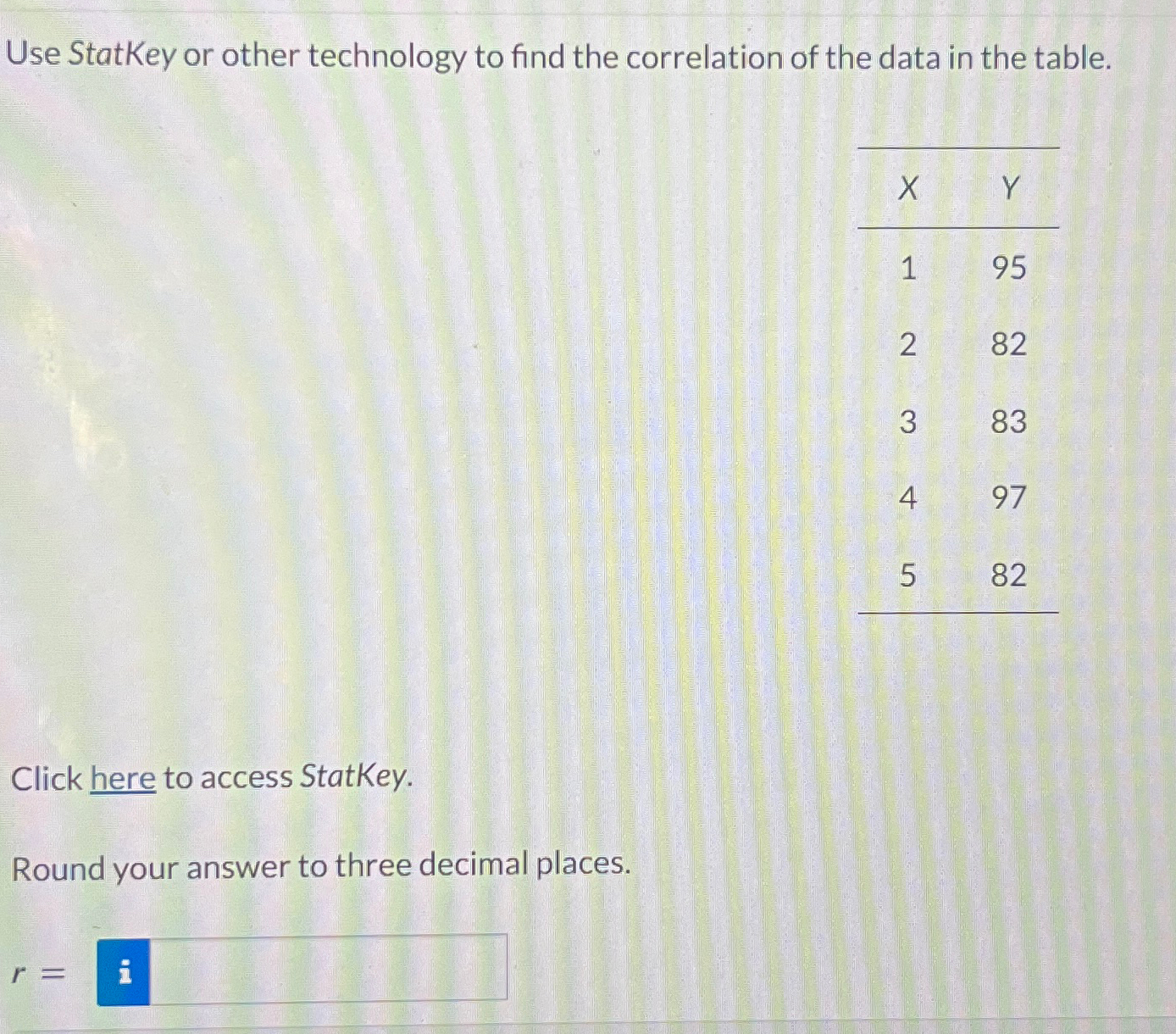 Solved Use StatKey or other technology to find the | Chegg.com