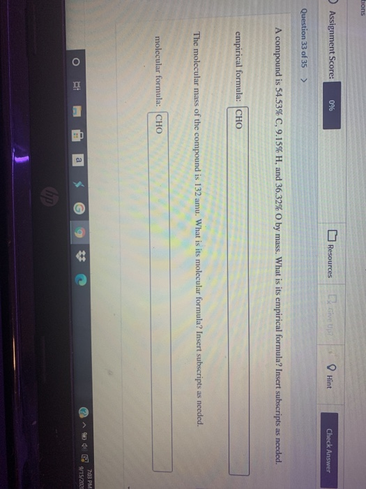 Solved Assignment Score: 0% Resources Give Up Hint Question | Chegg.com