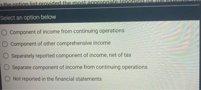 Solved Select from the option list provided the most | Chegg.com