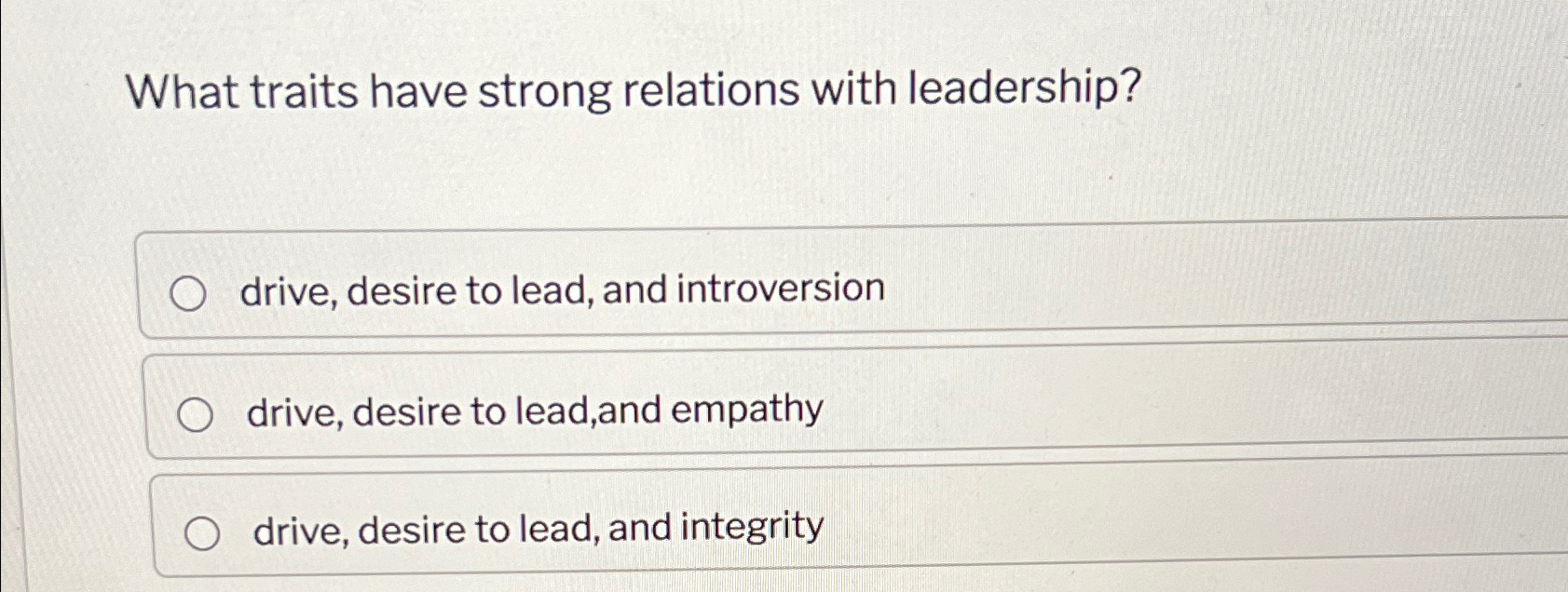 Solved What traits have strong relations with | Chegg.com