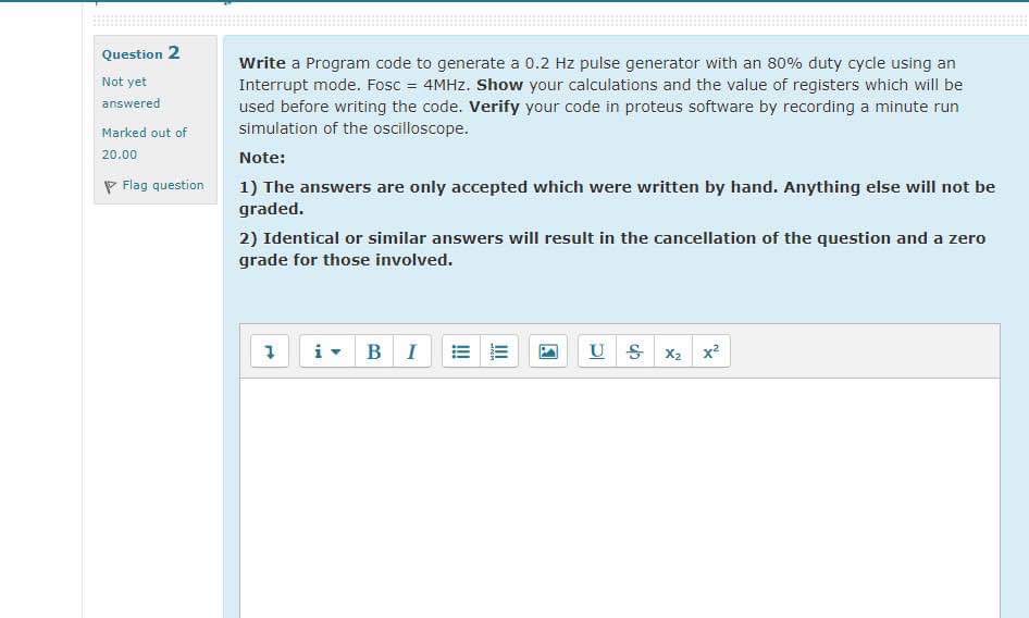 Solved Question 2Not yet answeredMarked out of 20.00Flag | Chegg.com