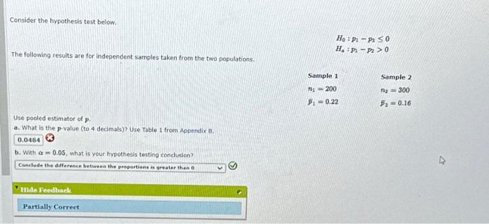 Solved Consider the hypothesis test below. The following | Chegg.com
