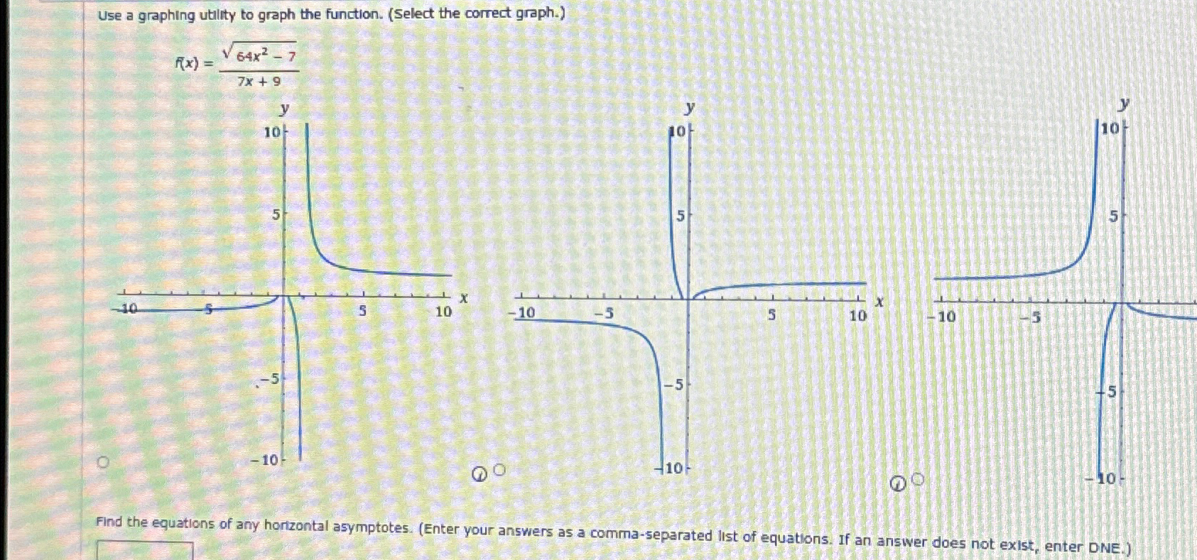 Solved Use a graphing utility to graph the function. (Select | Chegg.com