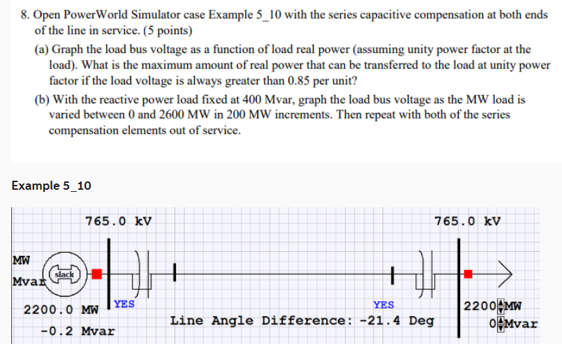 Open PowerWorld Simulator case Example 5_10 ﻿with the | Chegg.com