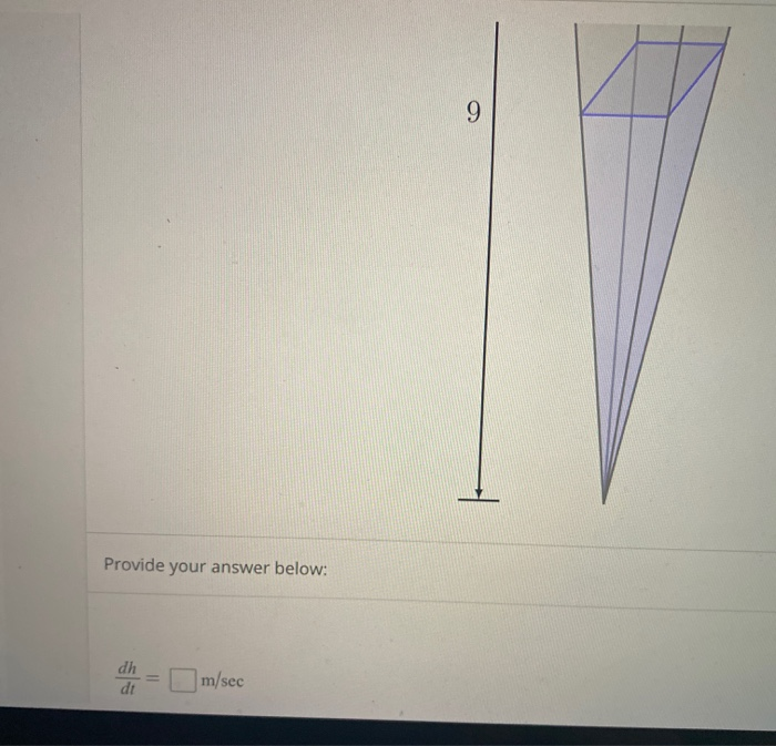 Solved A tank is shaped like an upside-down square pyramid, | Chegg.com