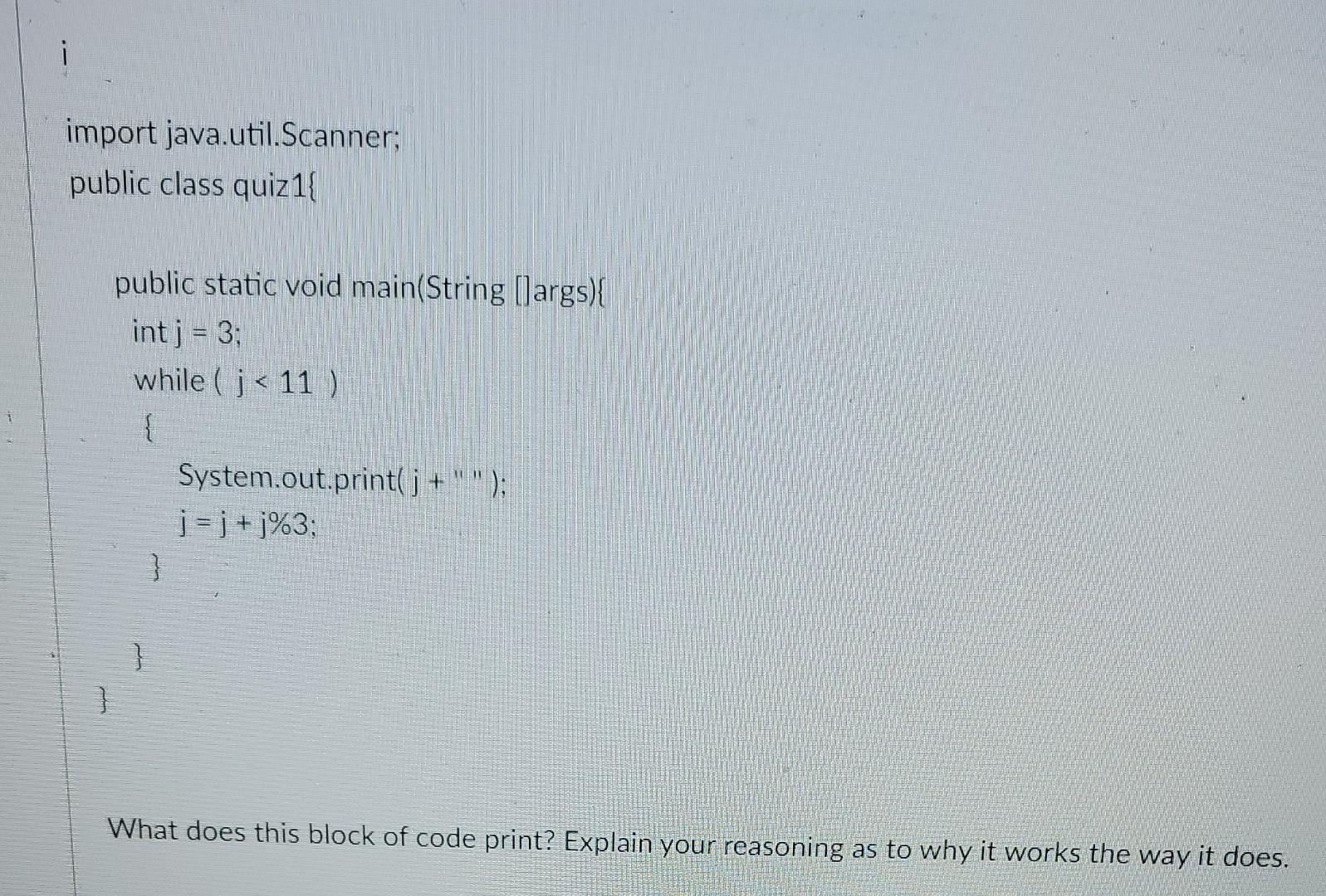 Solved import java.util.Scanner; public class quiz1\{ public | Chegg.com
