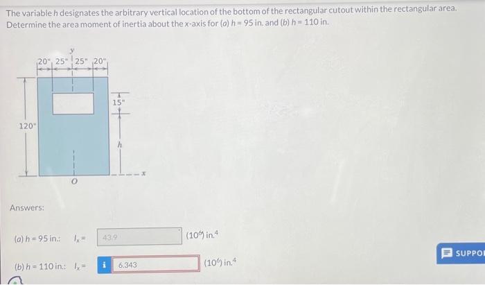 Solved The variable h designates the arbitrary vertical | Chegg.com
